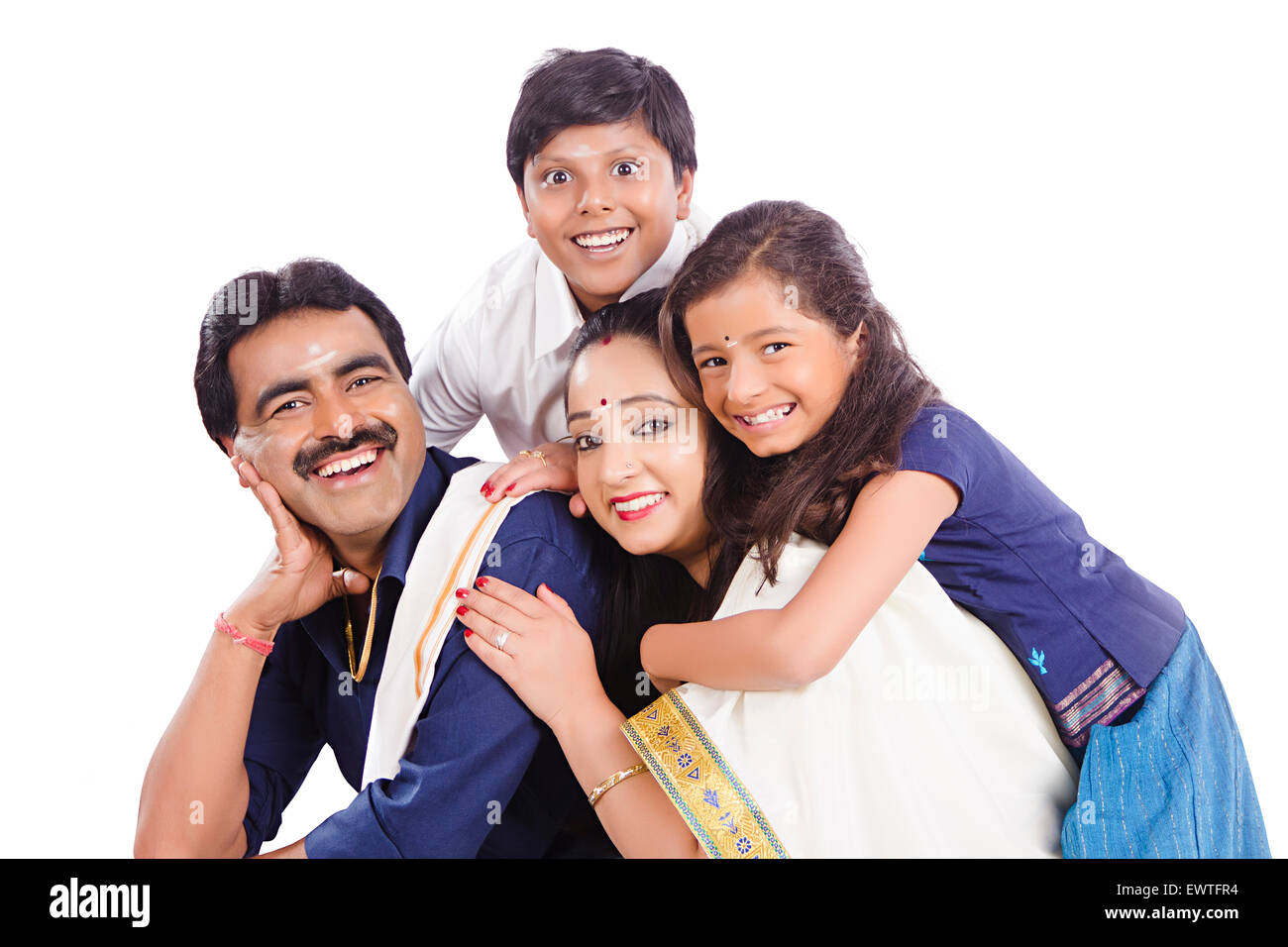 South Indian Parents and kids enjoy Stock Photo - Alamy