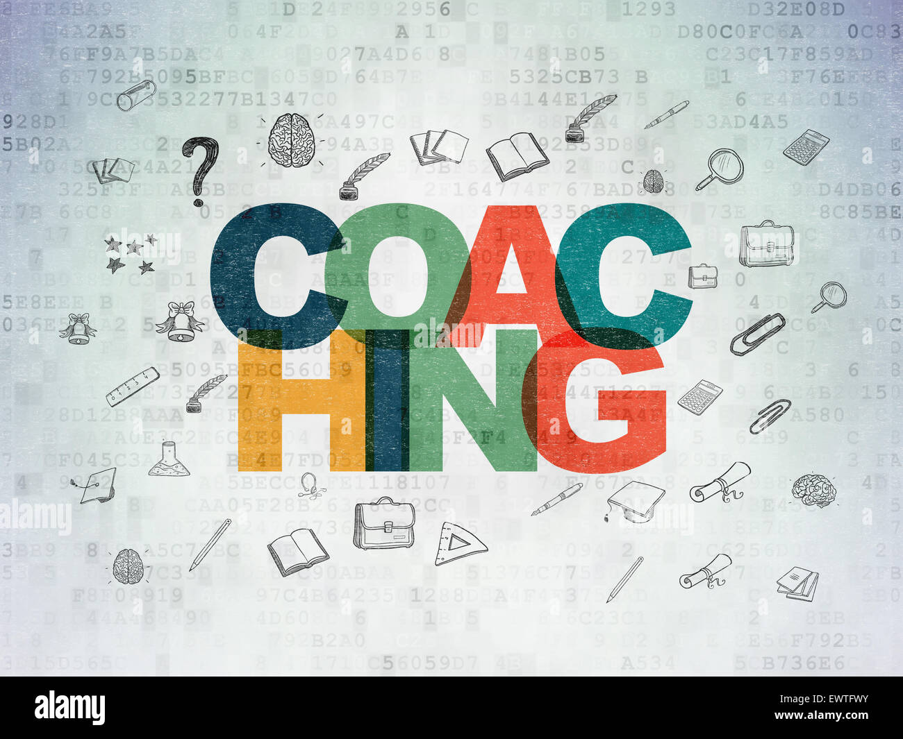 Learning concept: Coaching on Digital Paper background Stock Photo - Alamy