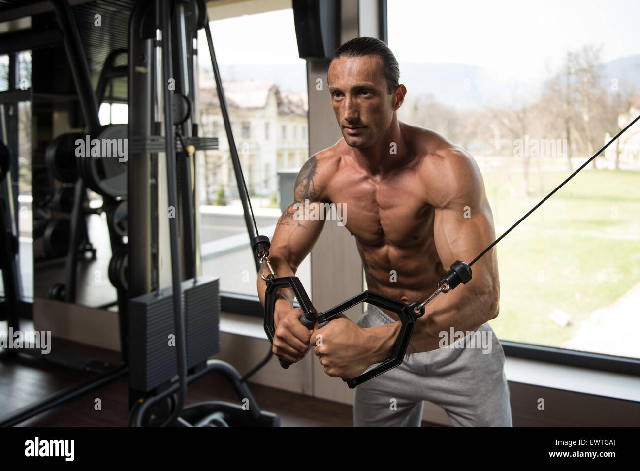 Muscular Mature Man Working Out Chest Stock Photo - Alamy Muscular Mature Man Working Out Chest Stock Photo - Alamy