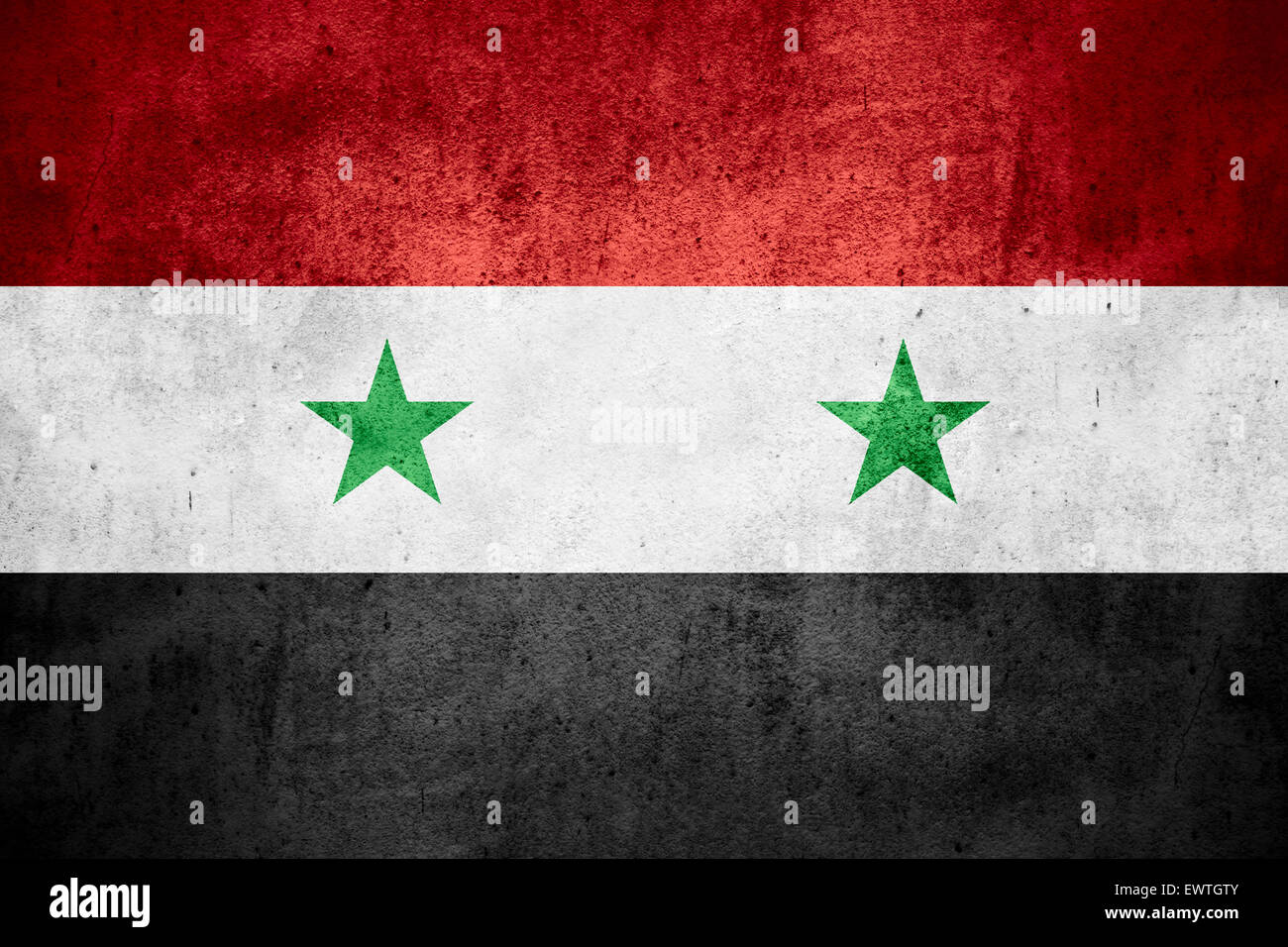 flag of Syria or Syrian banner on rough pattern texture background ...