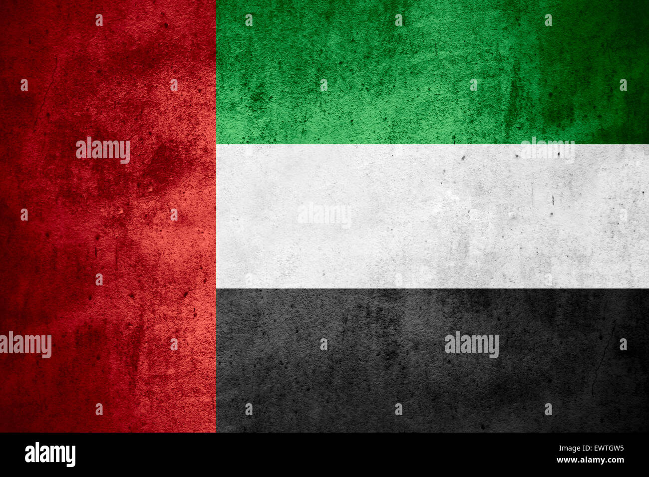 flag of United Arab Emirates or United Arabian Emirates banner on rough ...