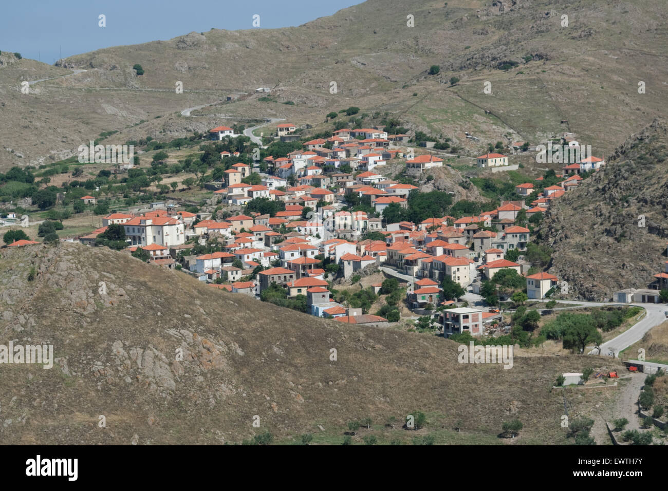East-oriented view of Thanos village settlement. Lemnos or Limnos ...