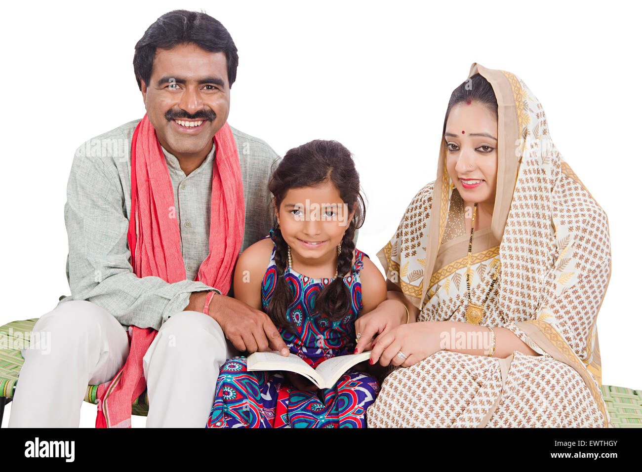 indian Rural Parents and daughter Studying Stock Photo - Alamy