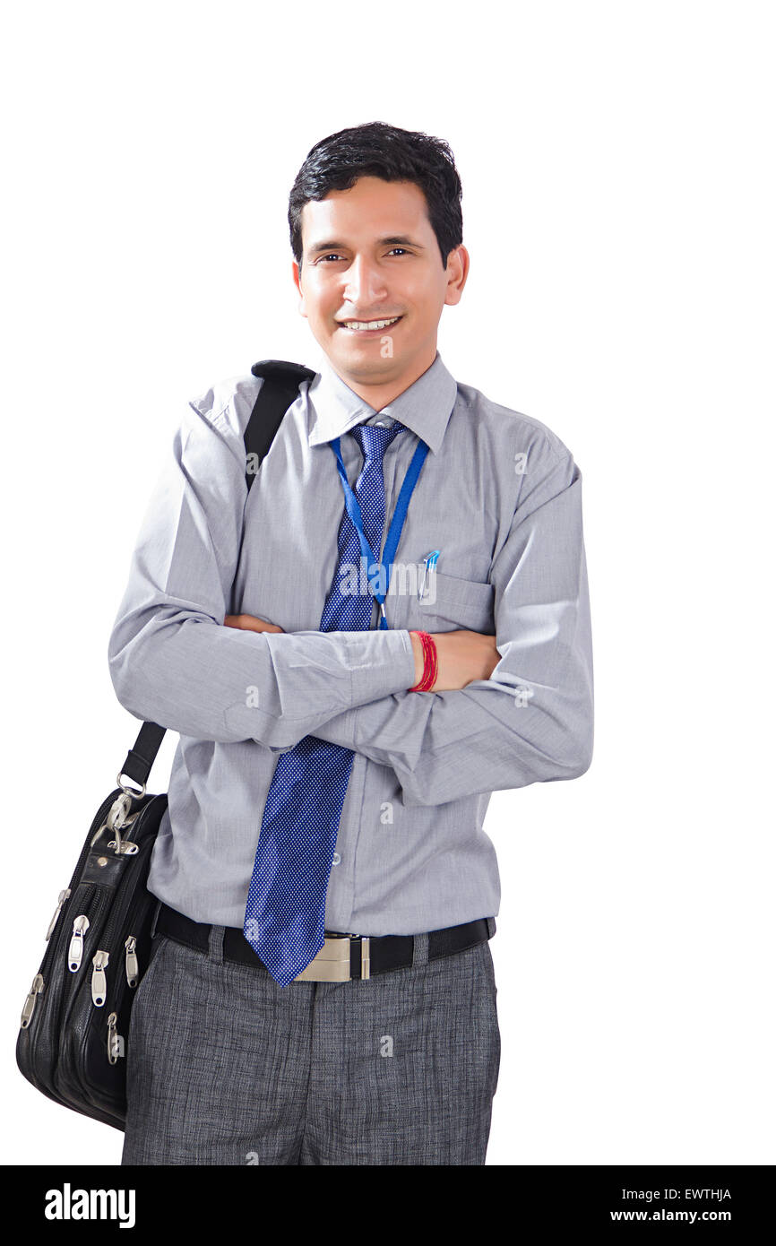 1 indian Salesperson man standing Pose Stock Photo - Alamy