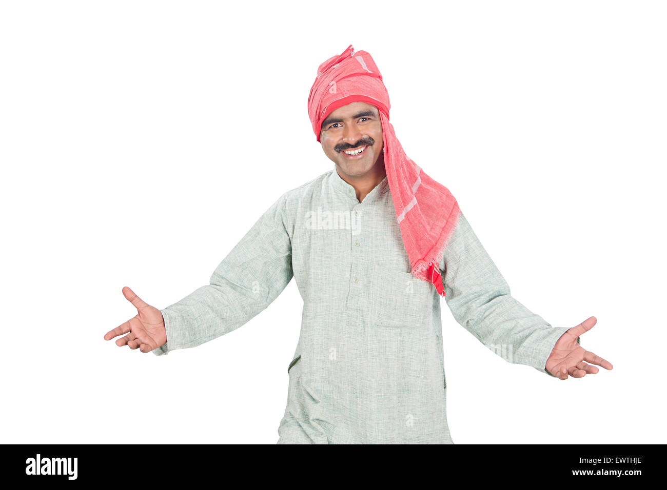 1 indain Rural man hand showing Stock Photo - Alamy