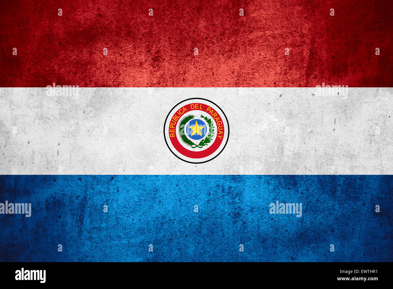 flag of Paraguay or Paraguayan on rough pattern texture background ...
