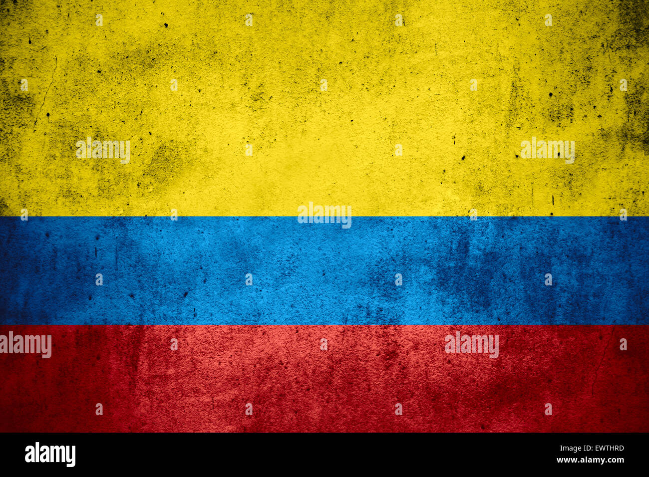 flag of Colombia or Colombian banner on rough pattern texture ...