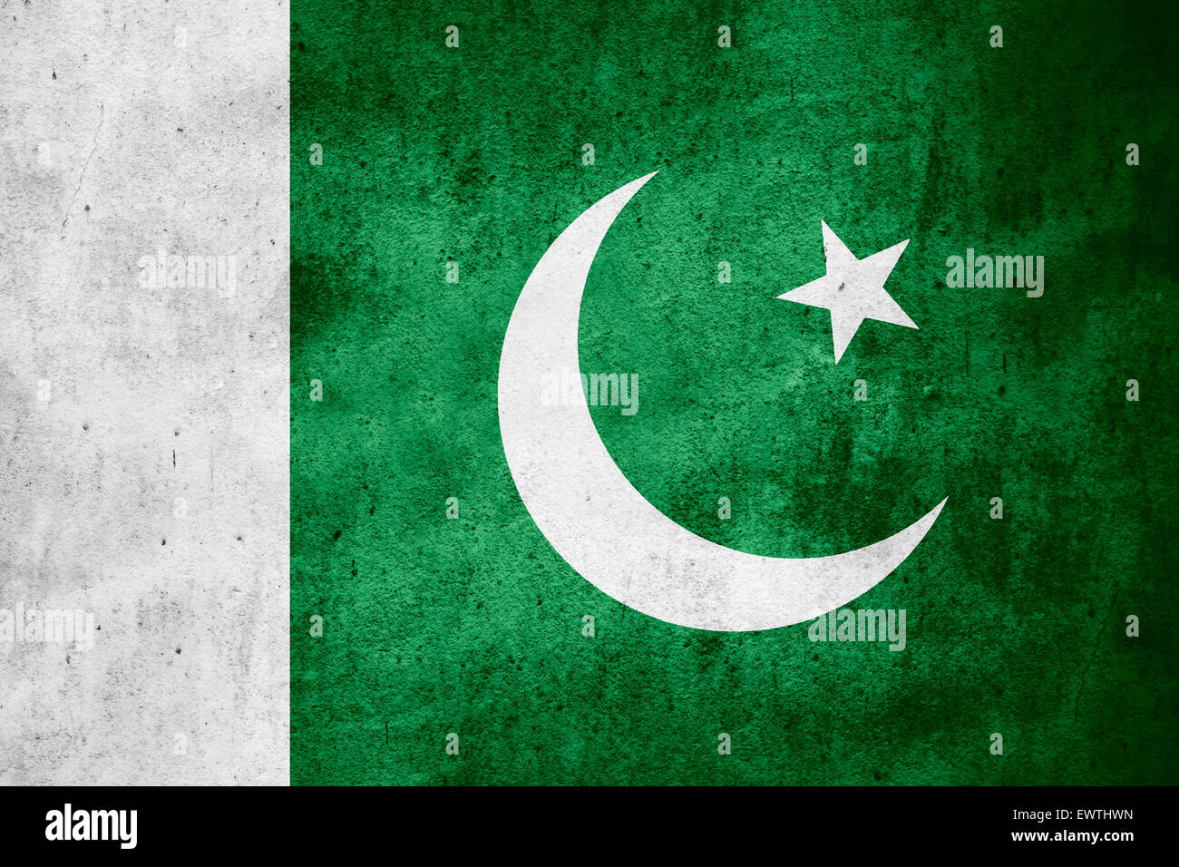 flag of Pakistan or Pakistani banner on rough pattern texture ...