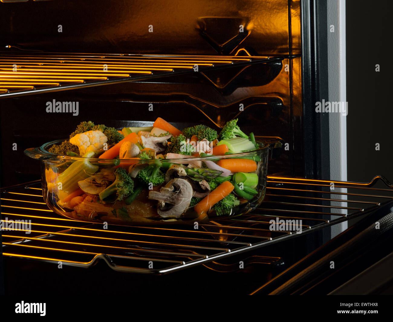 view of pot filled with vegetables ready to be cooked Stock Photo - Alamy
