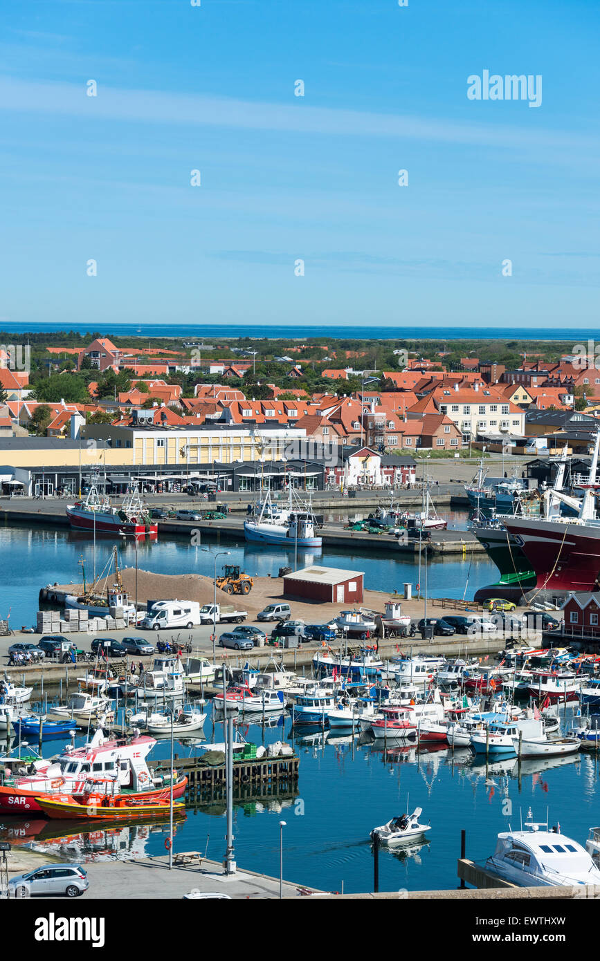 Harbour marina and town view, Skagen Harbour, Skagen, North Jutland ...