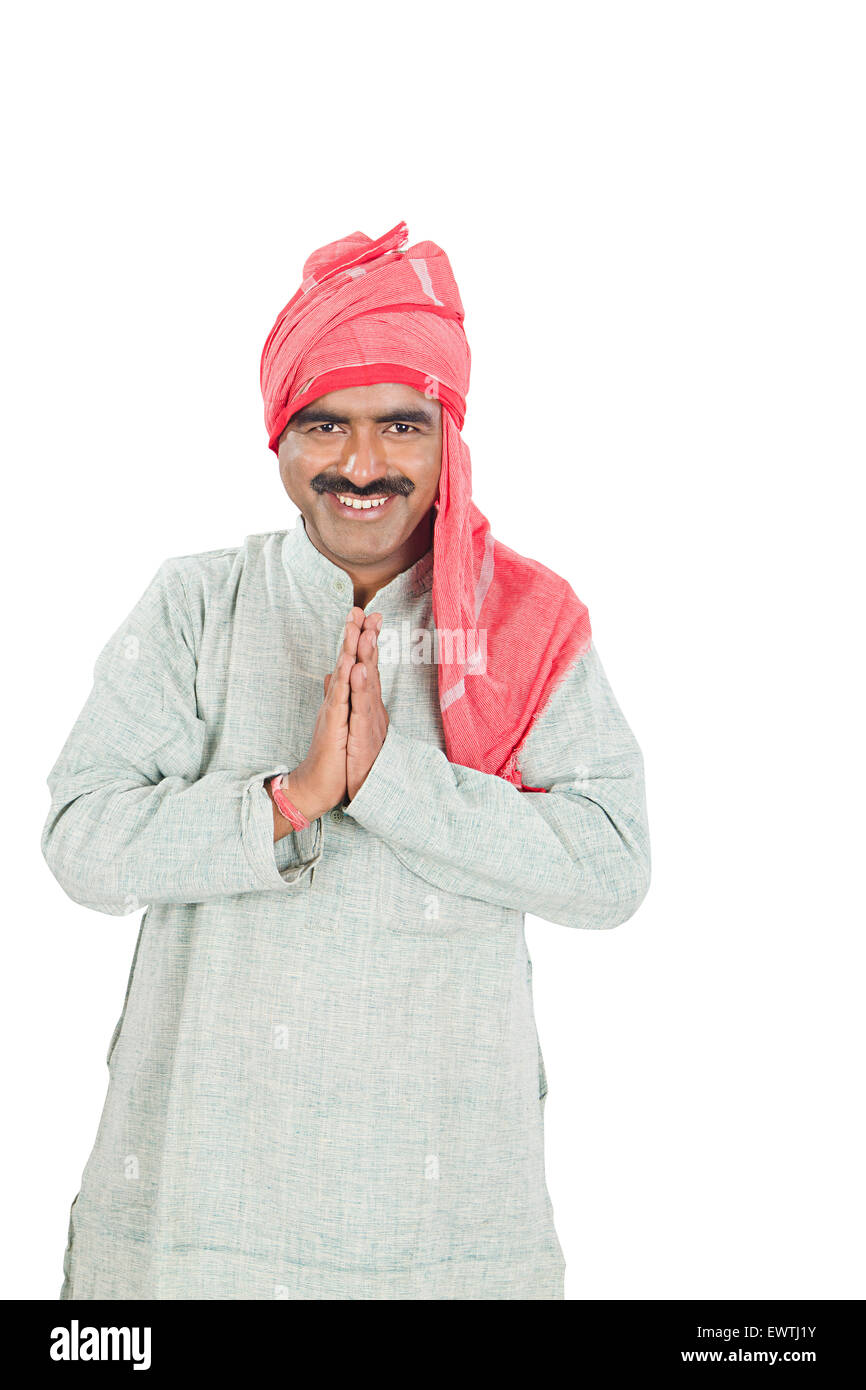 1 indain Rural man Joined Hands Welcome Stock Photo - Alamy