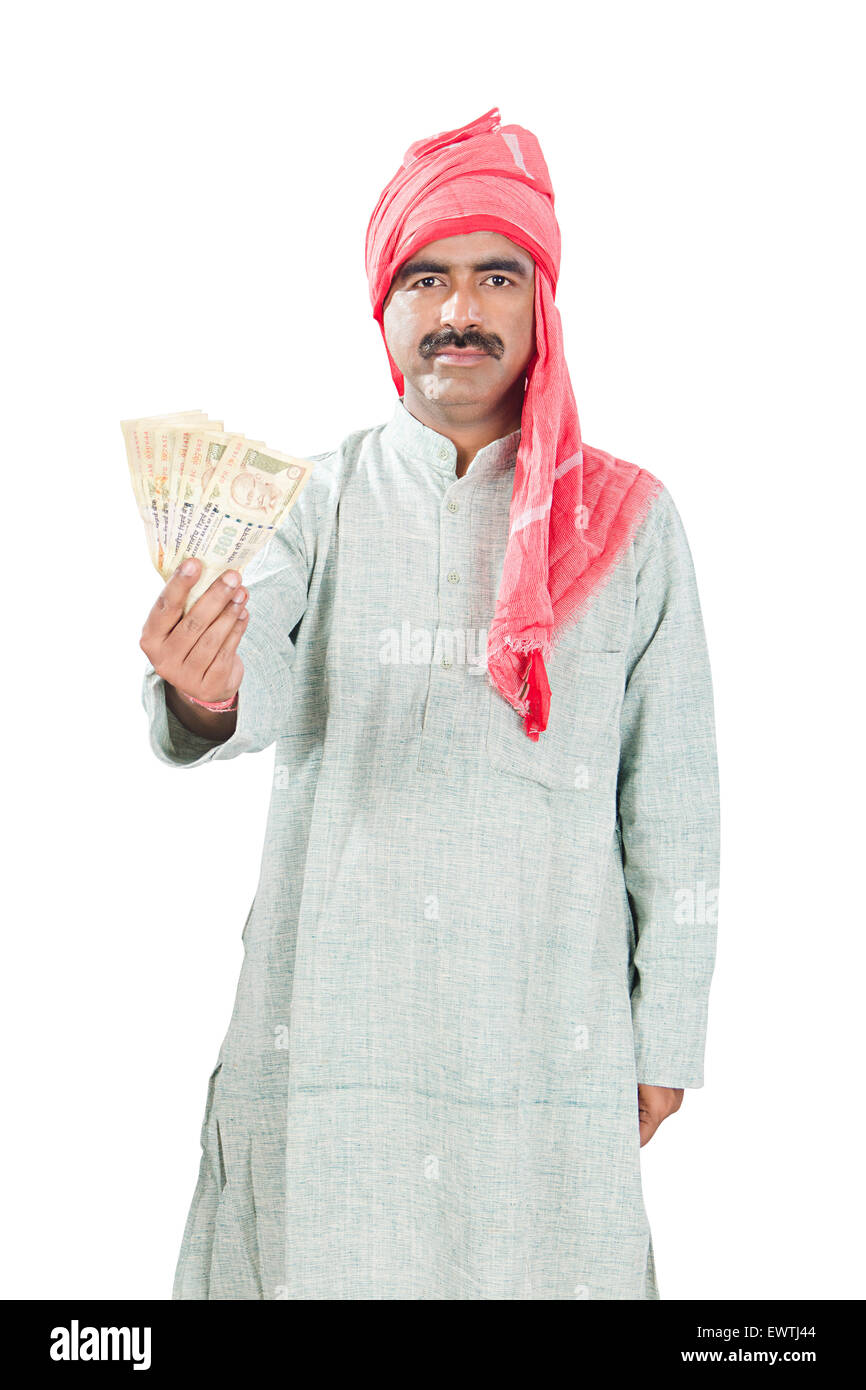1 rural man money showing Stock Photo - Alamy