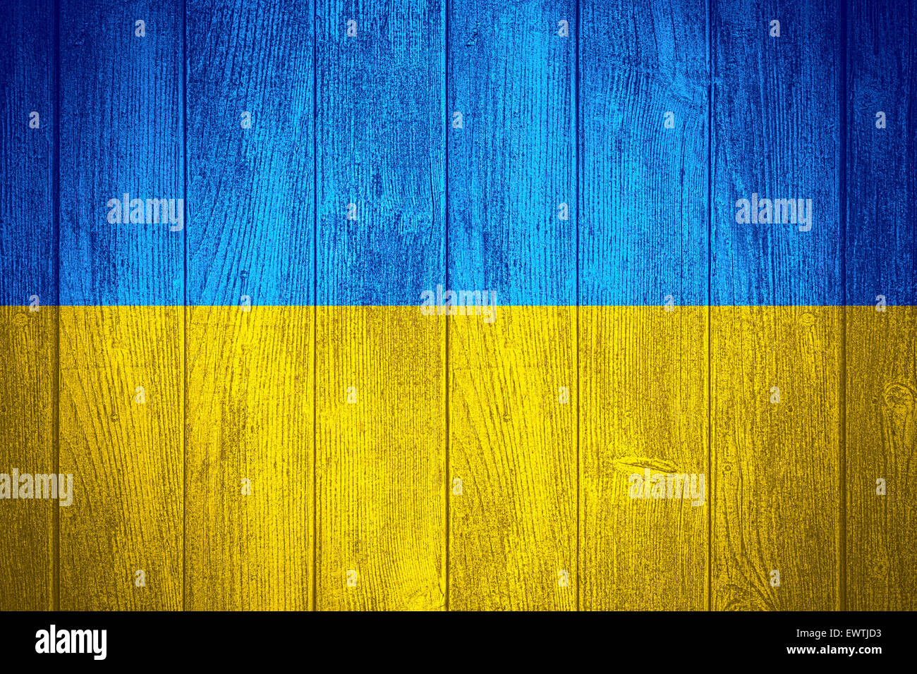Ukraine flag or Ukrainian banner on wooden boards background Stock ...