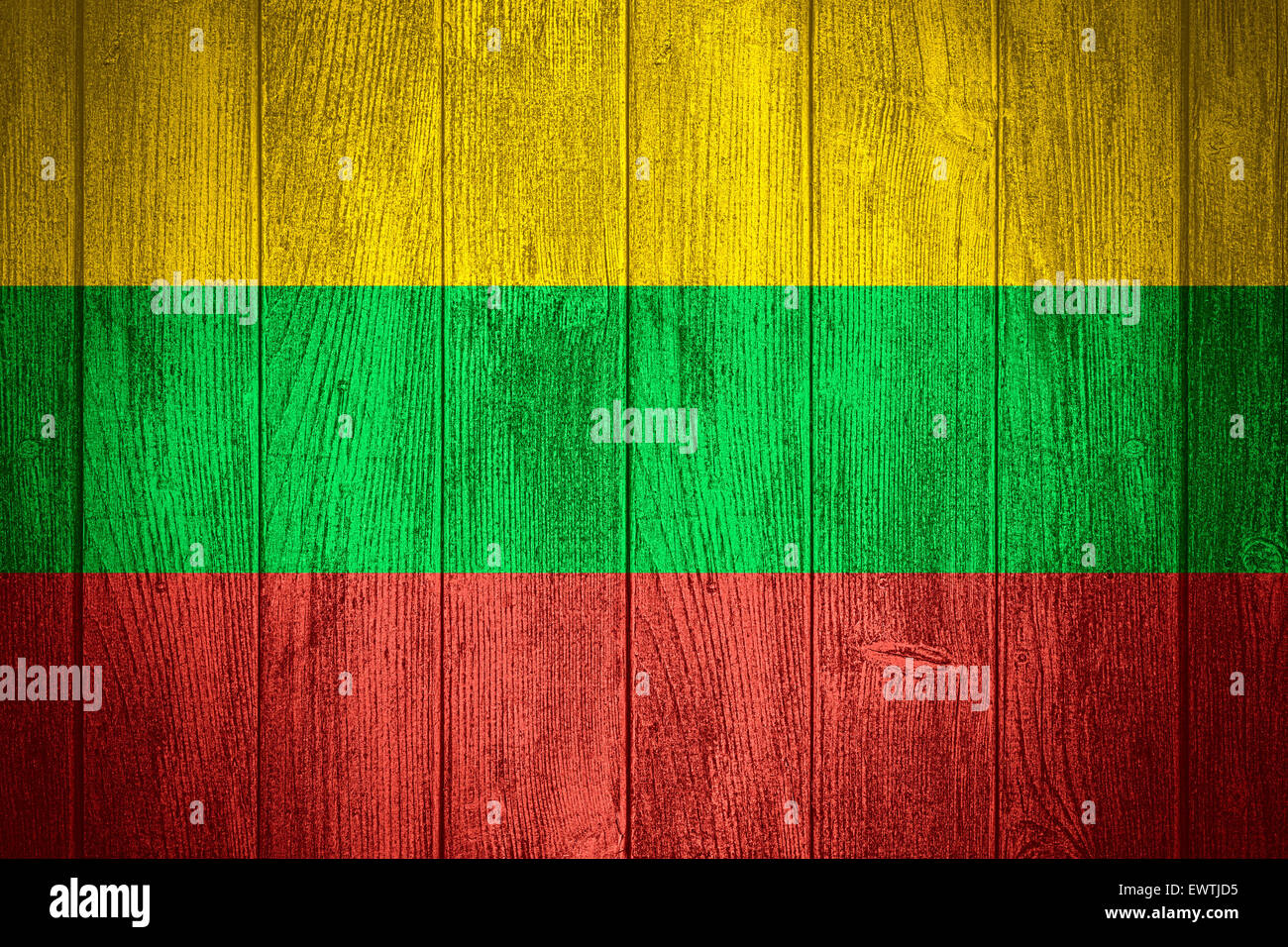 Lithuania flag or Lithuanian banner on wooden boards background Stock ...
