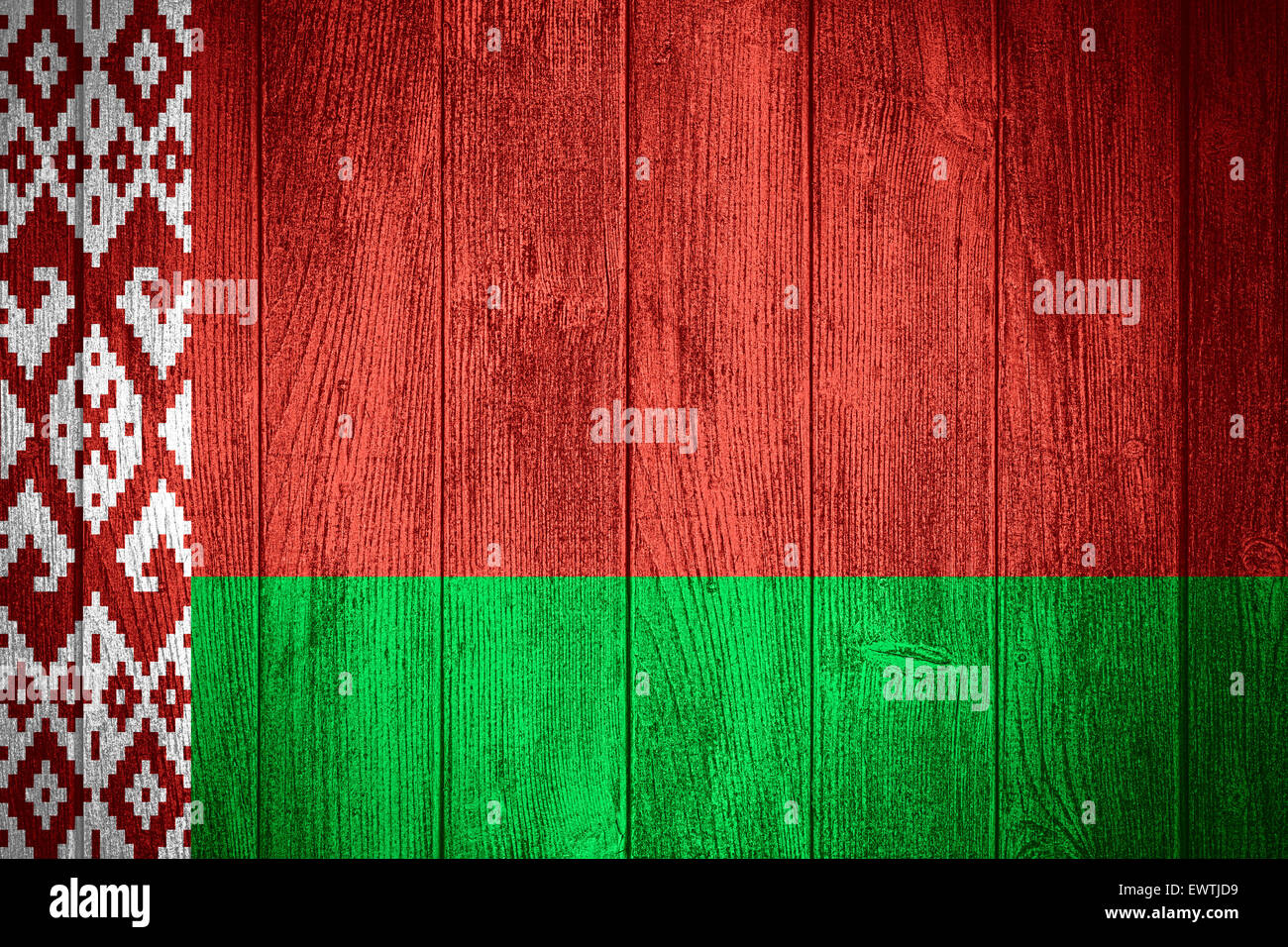 Belarussia, Belarus flag or Belorussia banner on wooden boards ...
