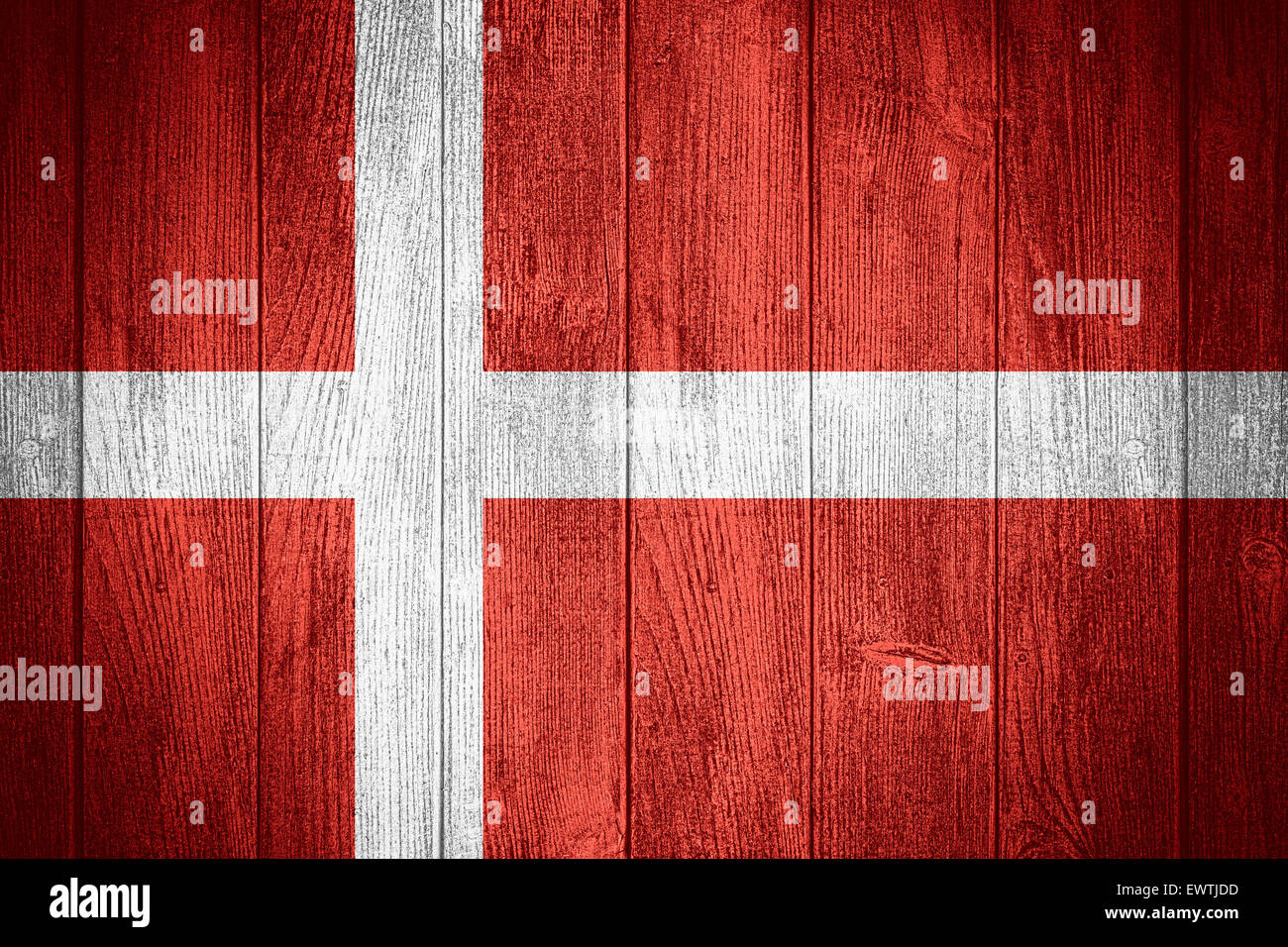 Denmark flag or Danish banner on wooden boards background Stock Photo ...