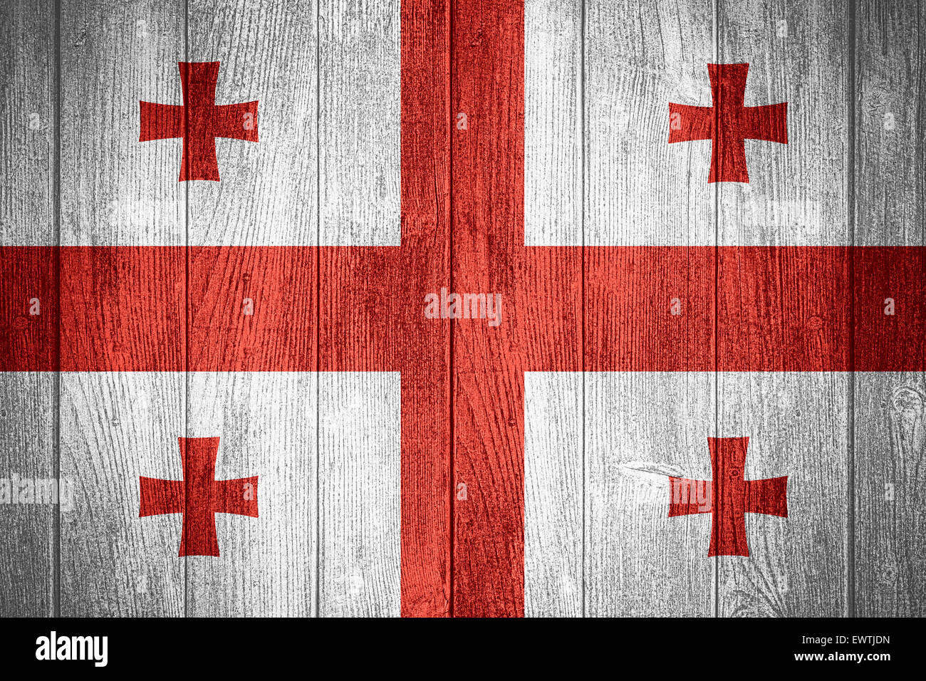 Georgia flag or Georgian banner on wooden boards background Stock Photo ...