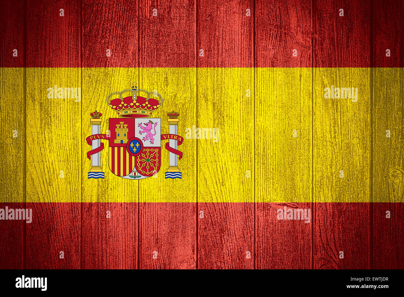 Spain flag or Spanish banner on wooden boards background Stock Photo ...