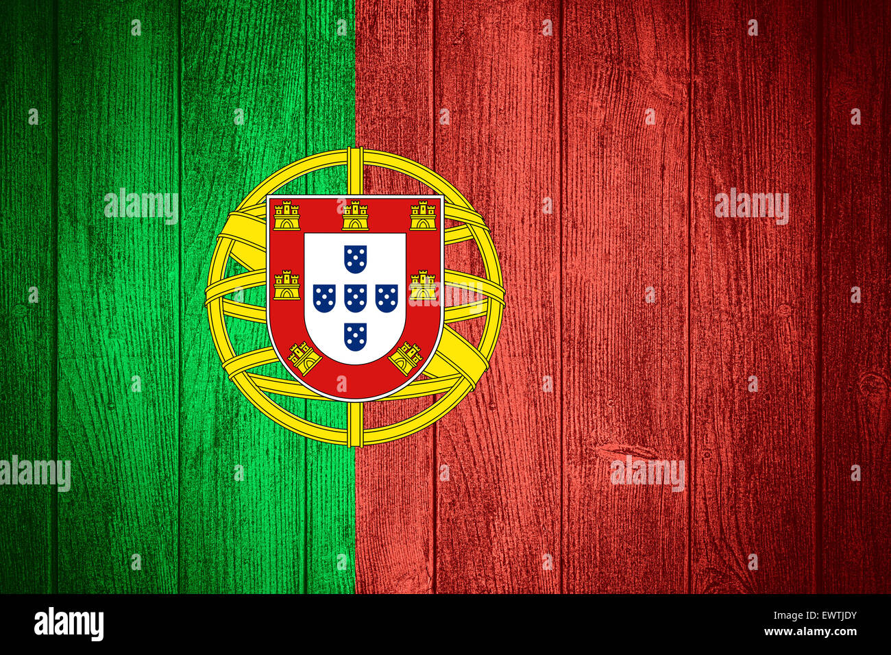 Portugal flag or Portuguese banner on wooden boards background Stock ...