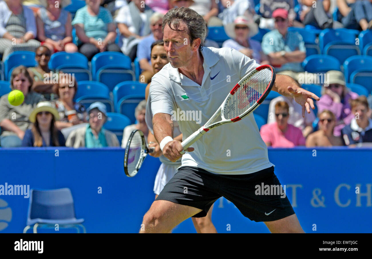 Jeremy Bates (GB) playing in the AEGON INTERNATIONAL LEGENDS CHALLENGE ...