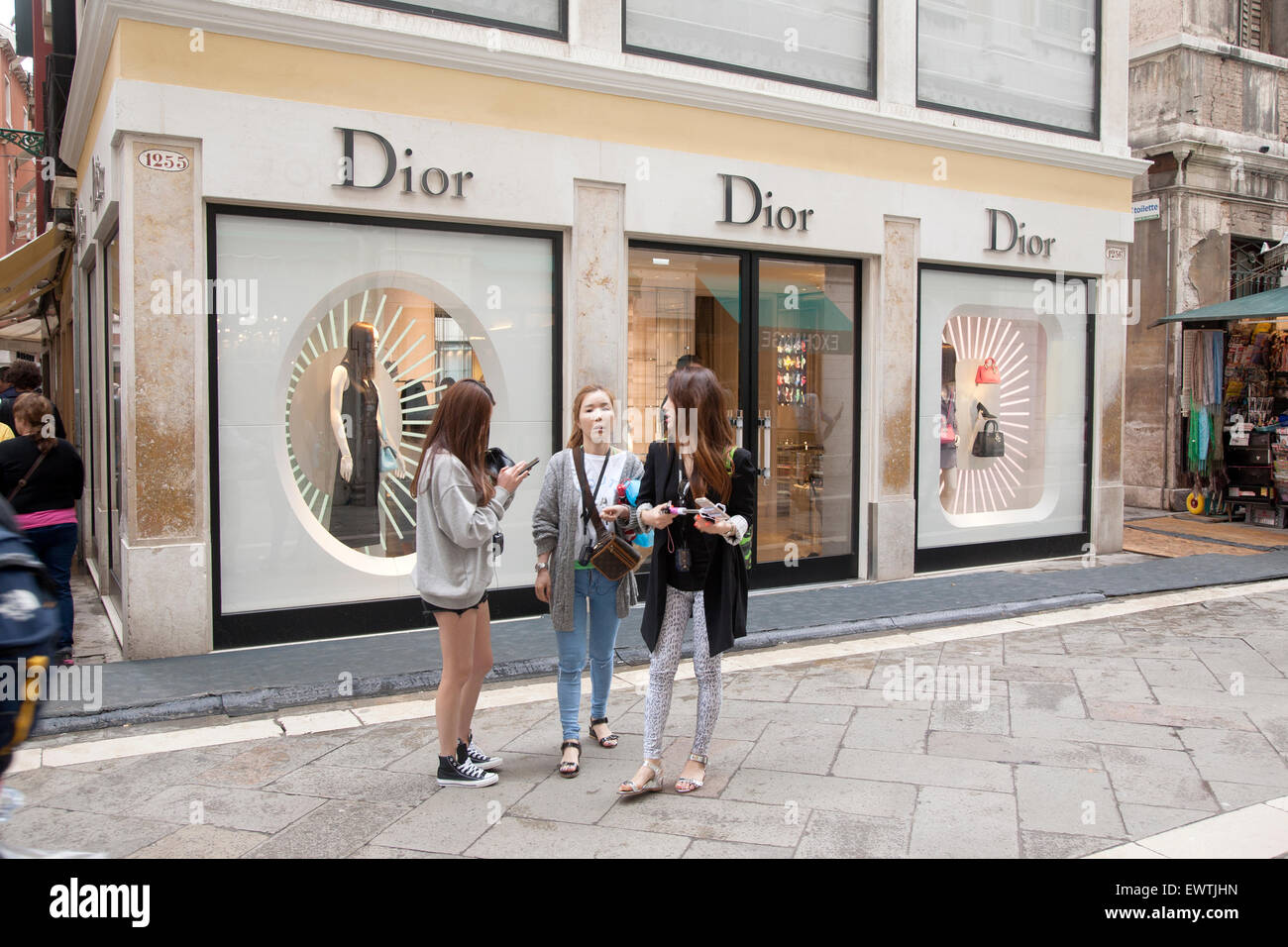 Dior Shop Window with Tourists off San Marcos - St Marks Square, Venice ...