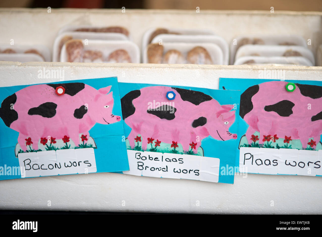 SOUTH AFRICA-Creative signs for meat display at farmers market in ...