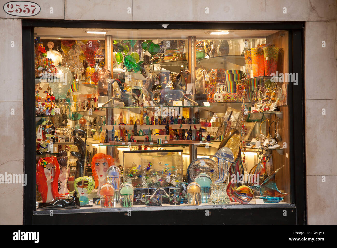 Traditional Venetian Glass Gifts for Sale in Shop; Venice; Italy Stock Photo - Alamy