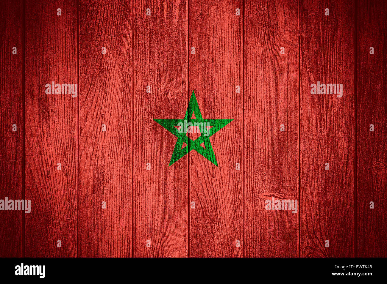 Morocco flag or Moroccan banner on wooden boards background Stock Photo ...