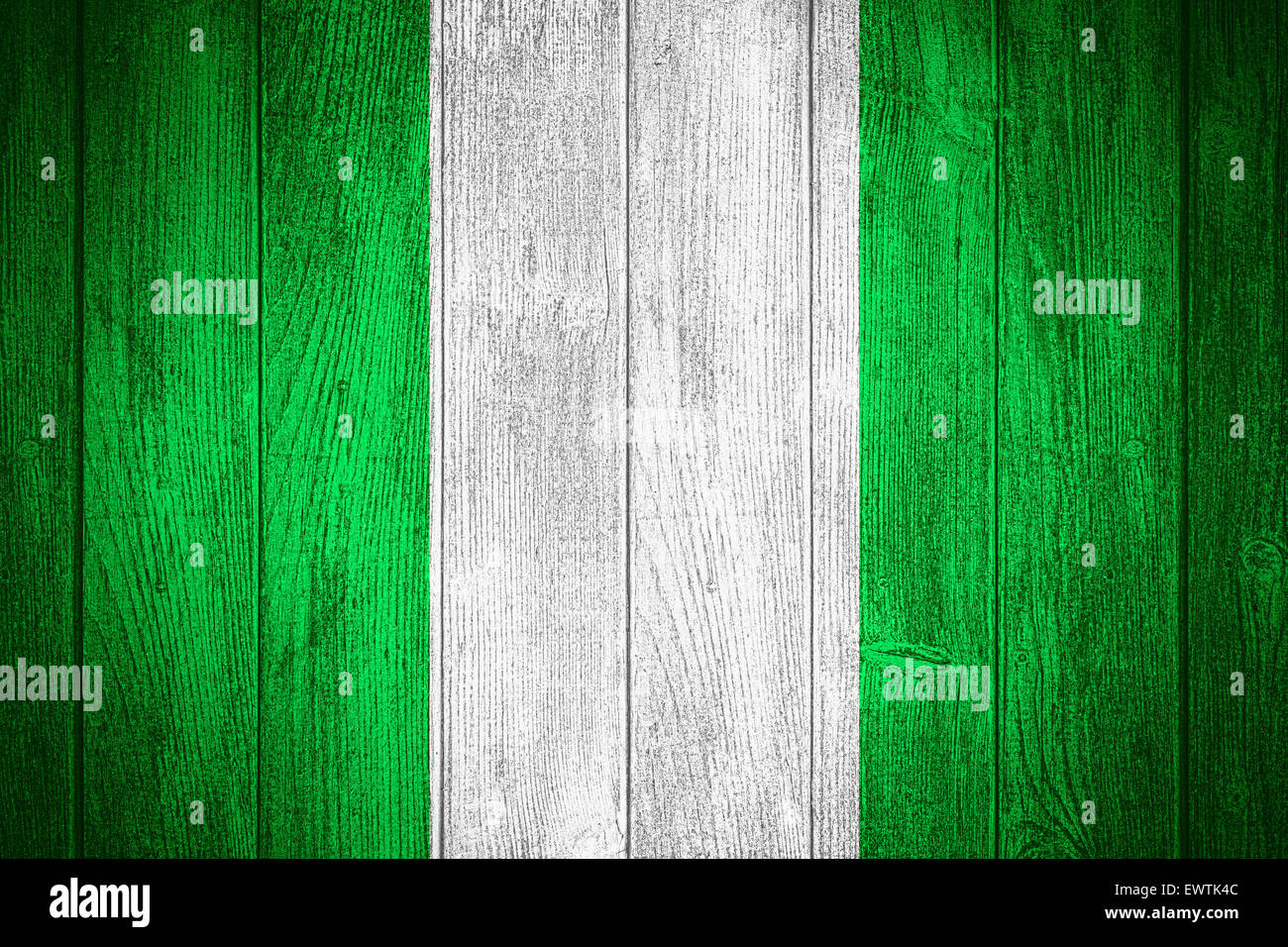 Nigeria flag or Nigerian banner on wooden boards background Stock Photo ...