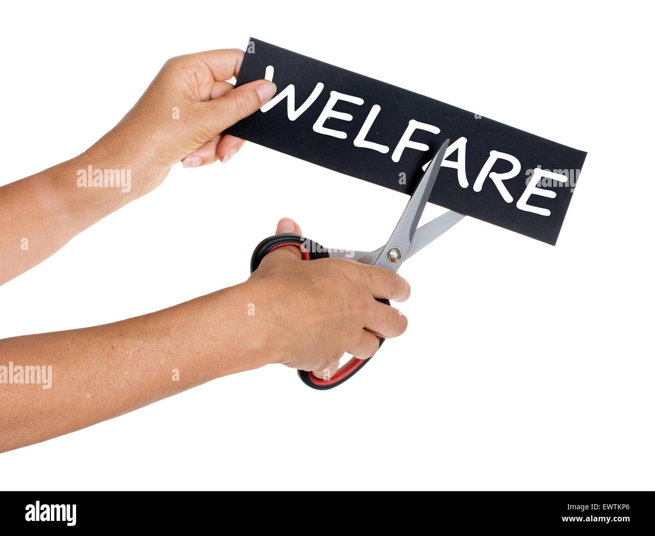 Welfare cut. Isolated on white Stock Photo - Alamy