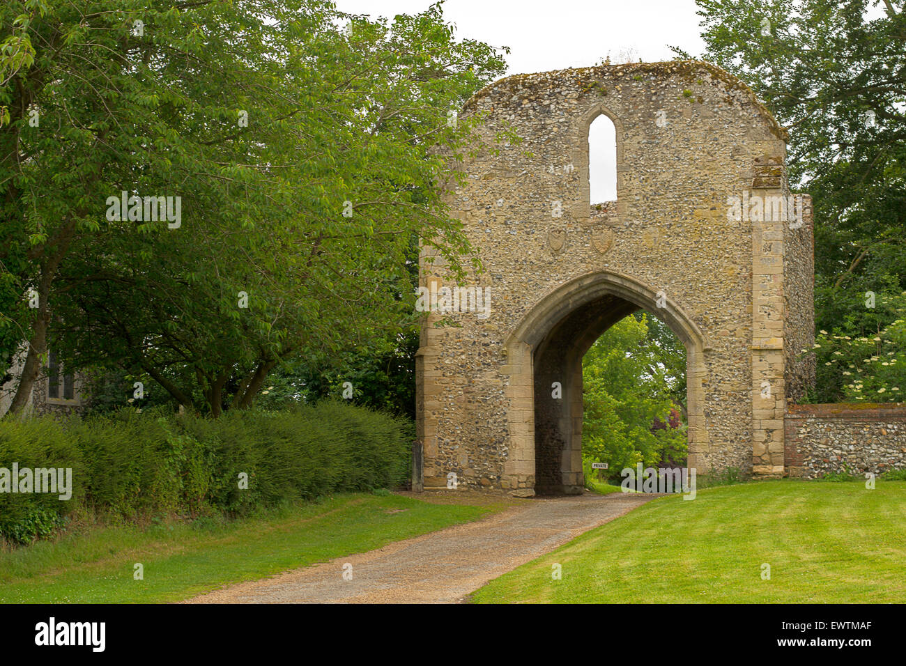 Priory Gatehouse entrance to West Acre Priory Stock Photo - Alamy
