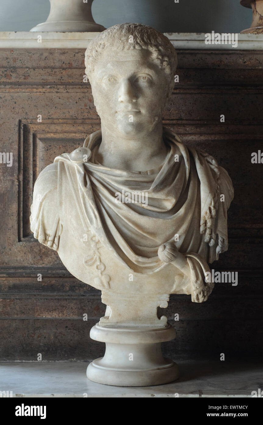 Bust of Roman Emperor Caracalla in the Hall of Emperor's Capitoline ...