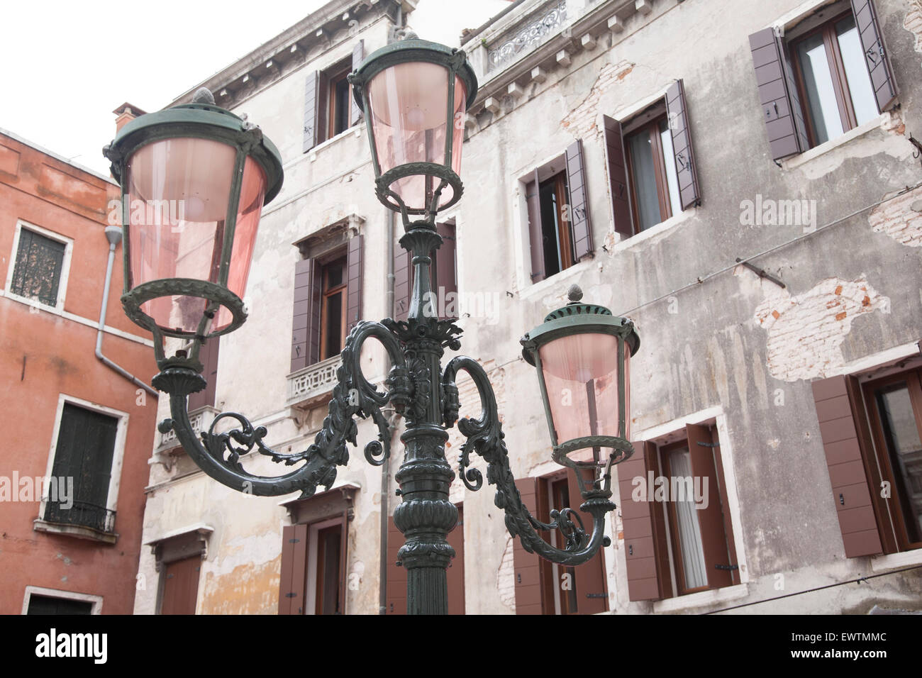 Lamppost in Square of Venice; Italy Stock Photo - Alamy