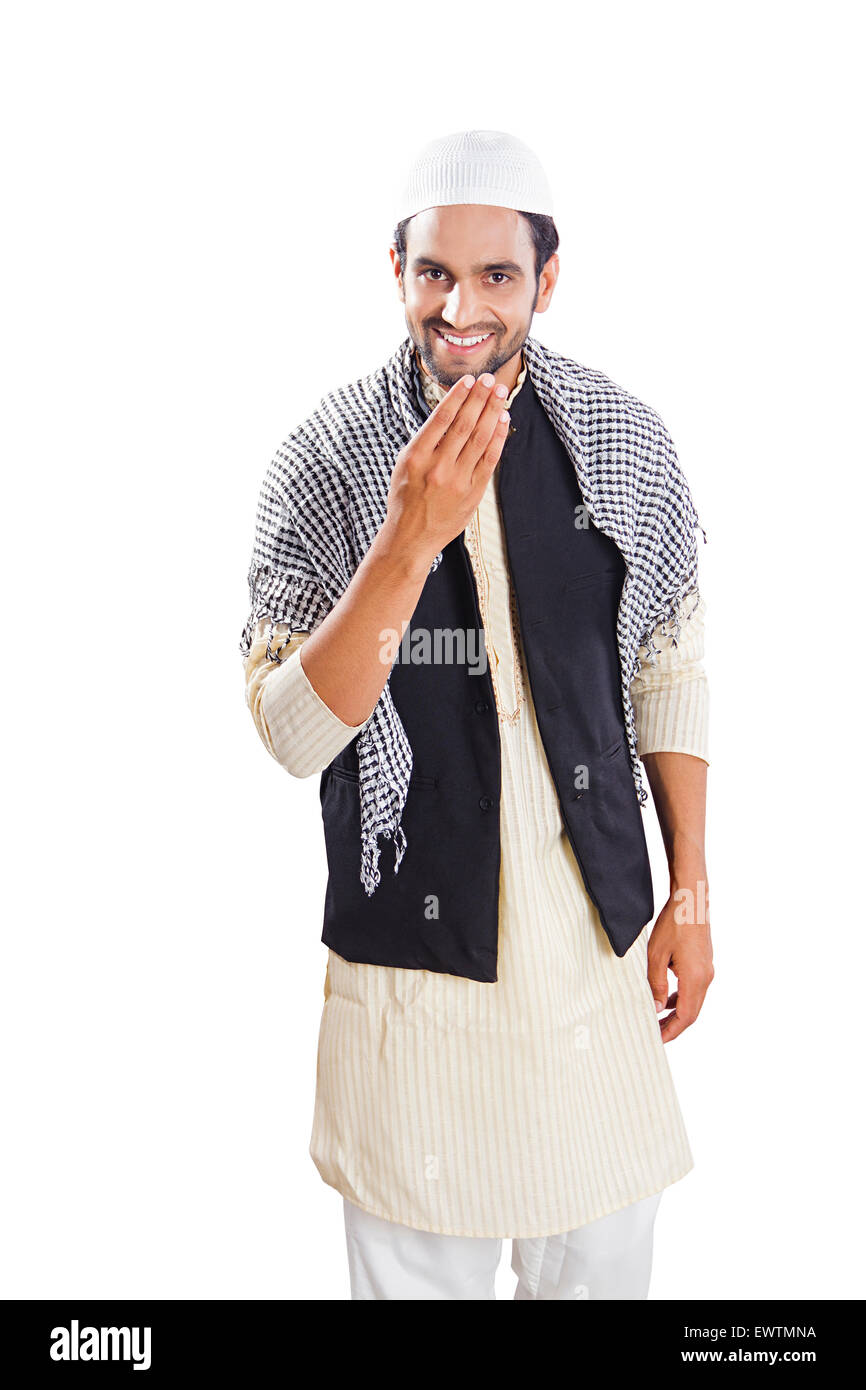 1 indian Muslim man Aadab Id Milap Stock Photo - Alamy