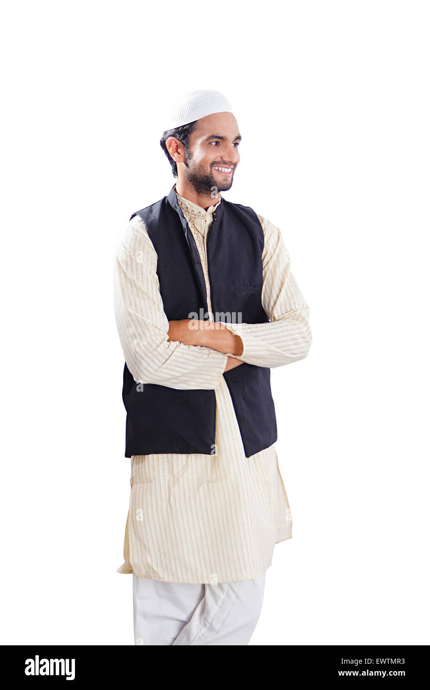 1 indian Muslim man standing pose Stock Photo - Alamy