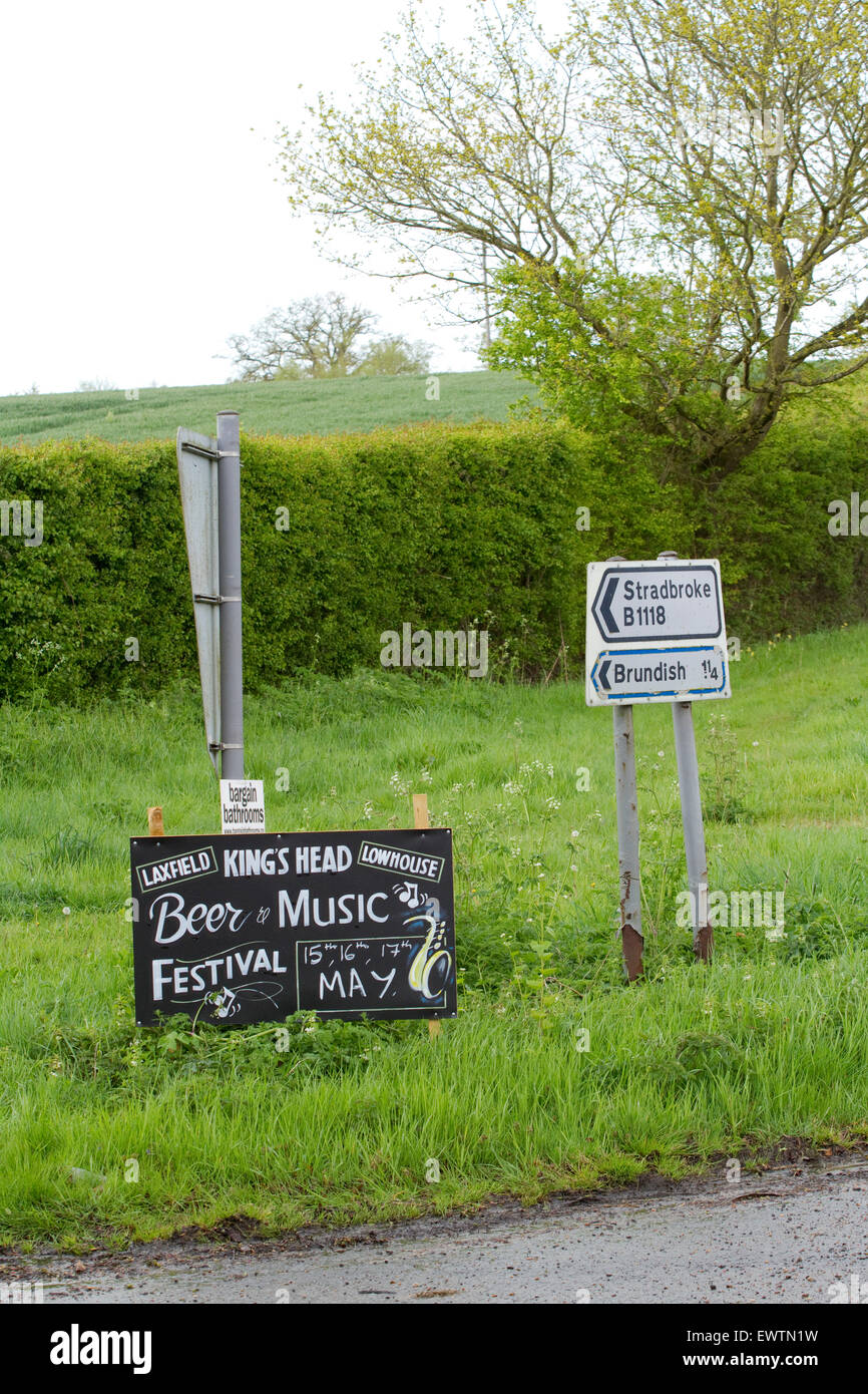 On a rural Suffolk corner signs and directions Stock Photo - Alamy