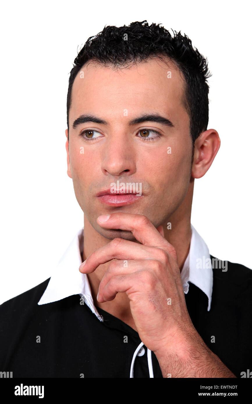portrait of thoughtful man Stock Photo - Alamy