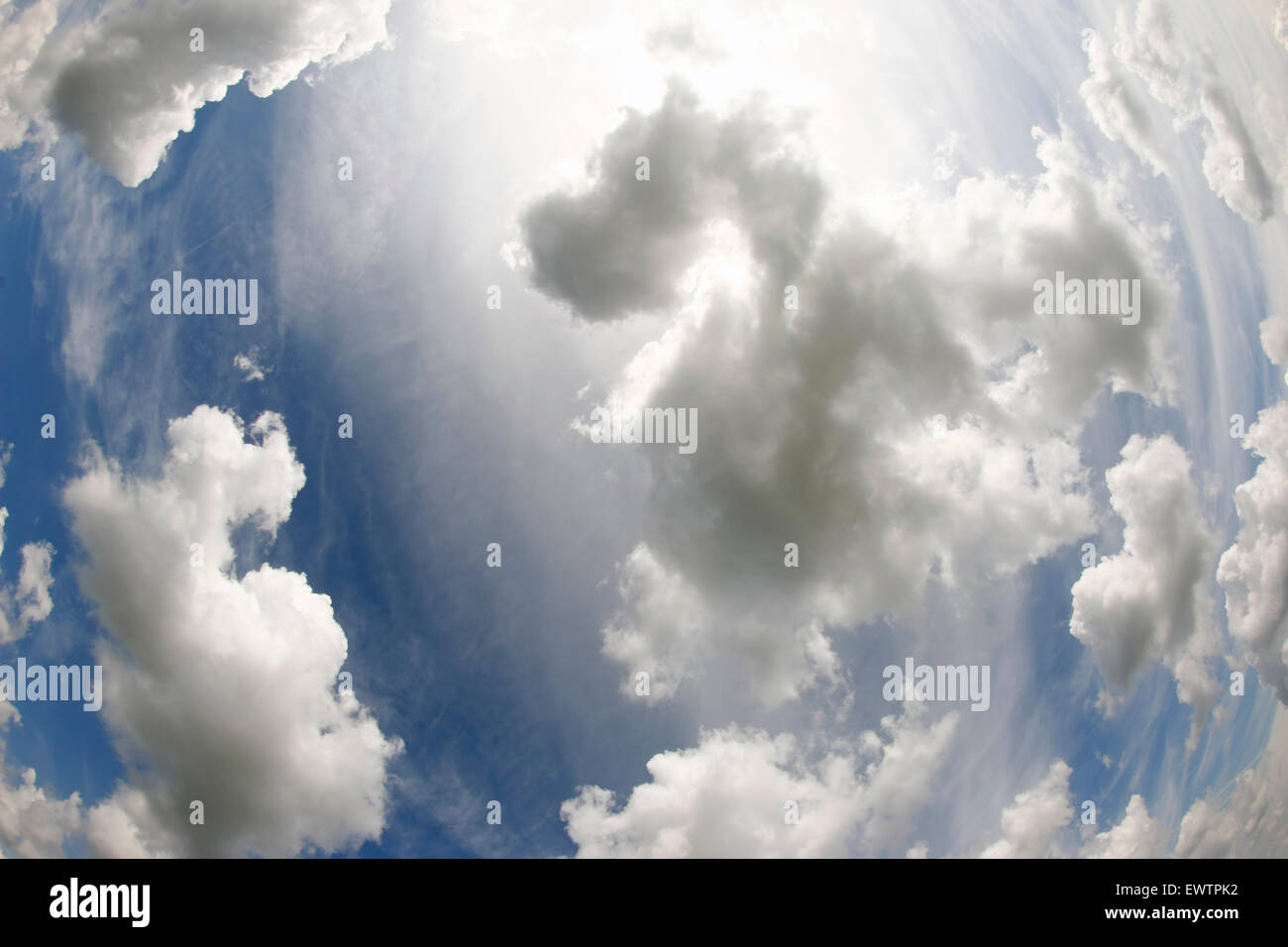sky - clouds on the sky - fish eye lens view Stock Photo - Alamy