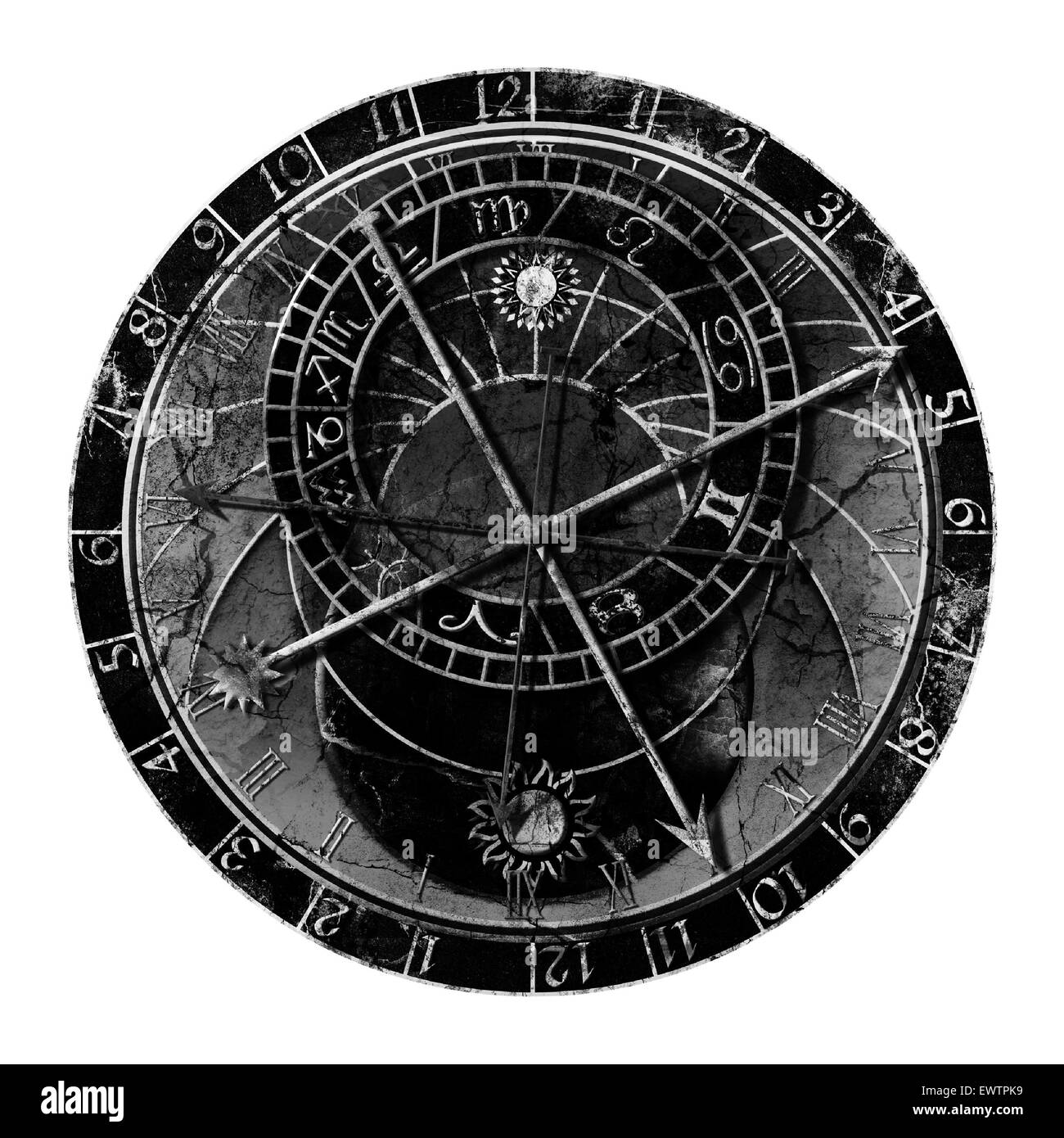 Destroyed Astronomical Clock Stock Photo - Alamy