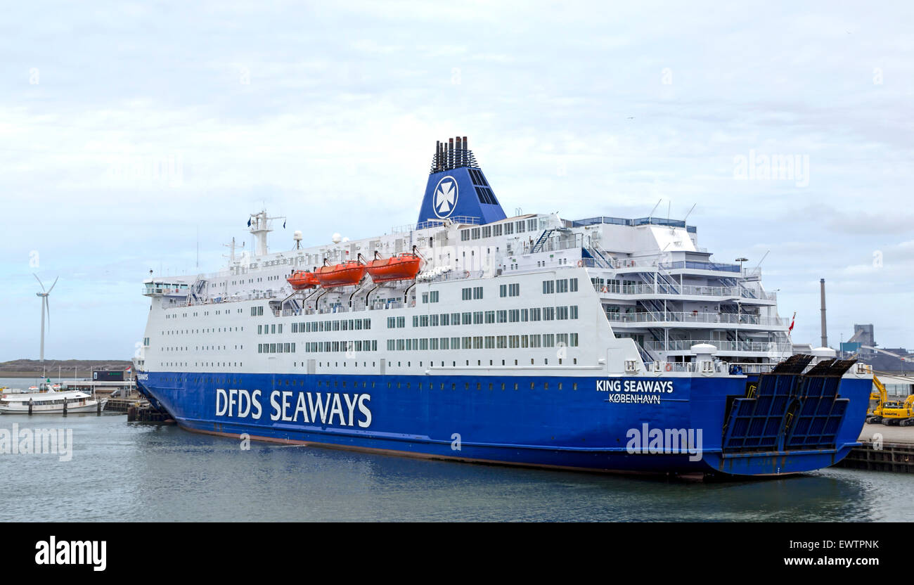 View from Trawlerkade on the DFDS SEAWAYS ferry, moored in the port of ...