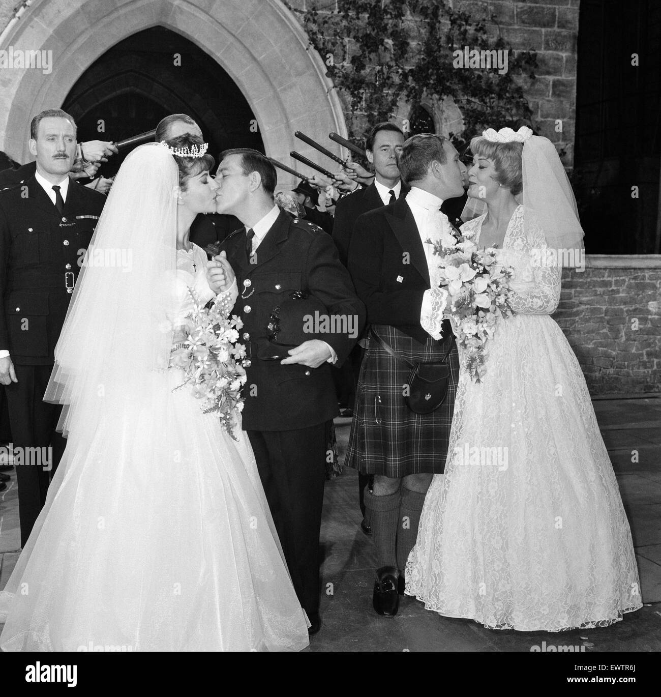 Norman Wisdom 'marries' film star Jennifer Jayne, at Pinewood Studios ...