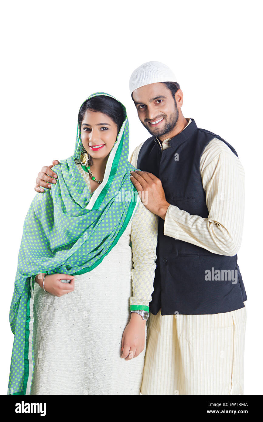 2 indian Muslim Married Couple Stock Photo - Alamy