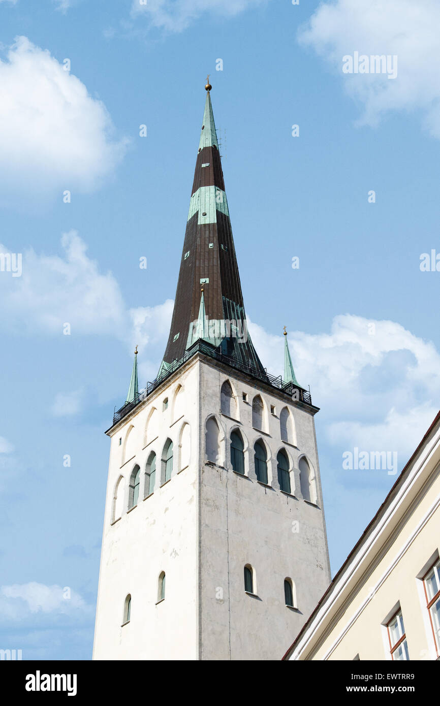 Outside view of St. Olaf Church, on blue cloudy sky background Stock ...