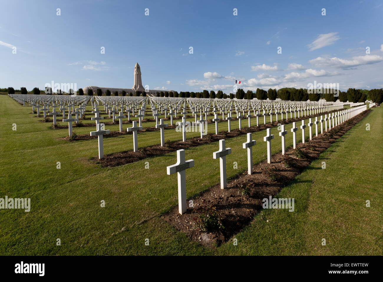 The National Cemetery of Douaumont with the Ossuary of Douaumont in ...