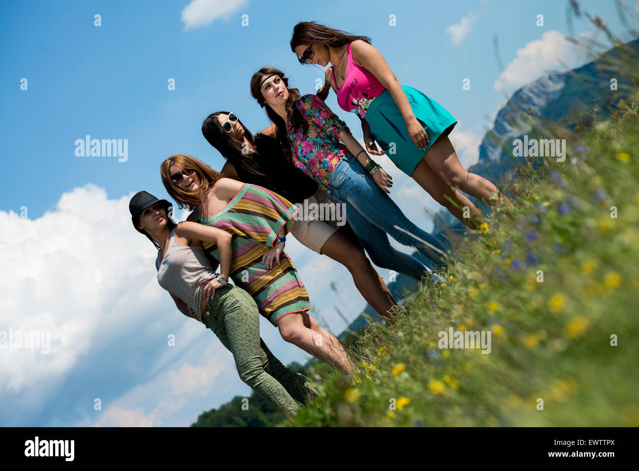 group of girls having fun Stock Photo - Alamy