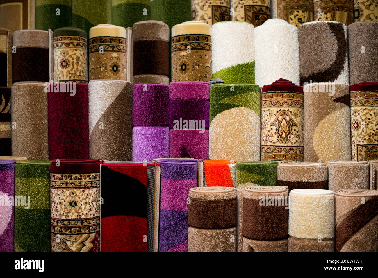 Stack Of Rugs Stock Photo - Alamy