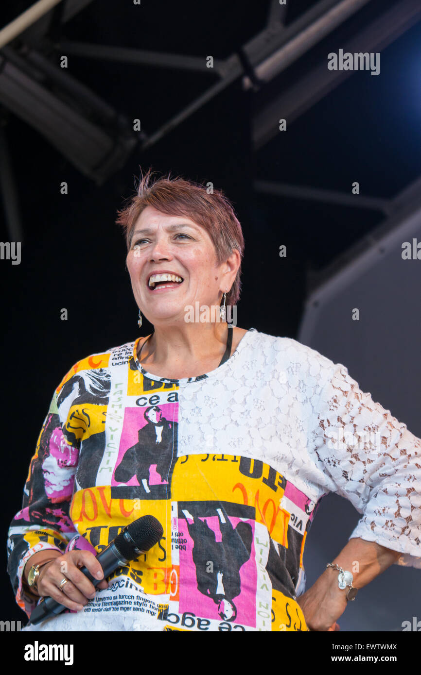 Former MP Sian James speaking at Pride in London 2015 Stock Photo - Alamy