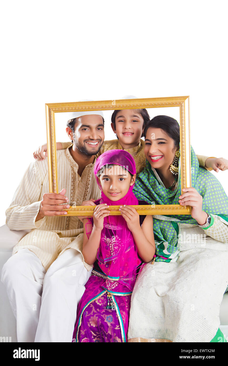 indian Muslim Parents and kids Frame Photography Stock Photo - Alamy
