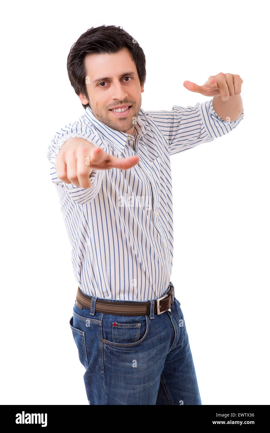 Handsome young man pointing at you hi-res stock photography and images ...