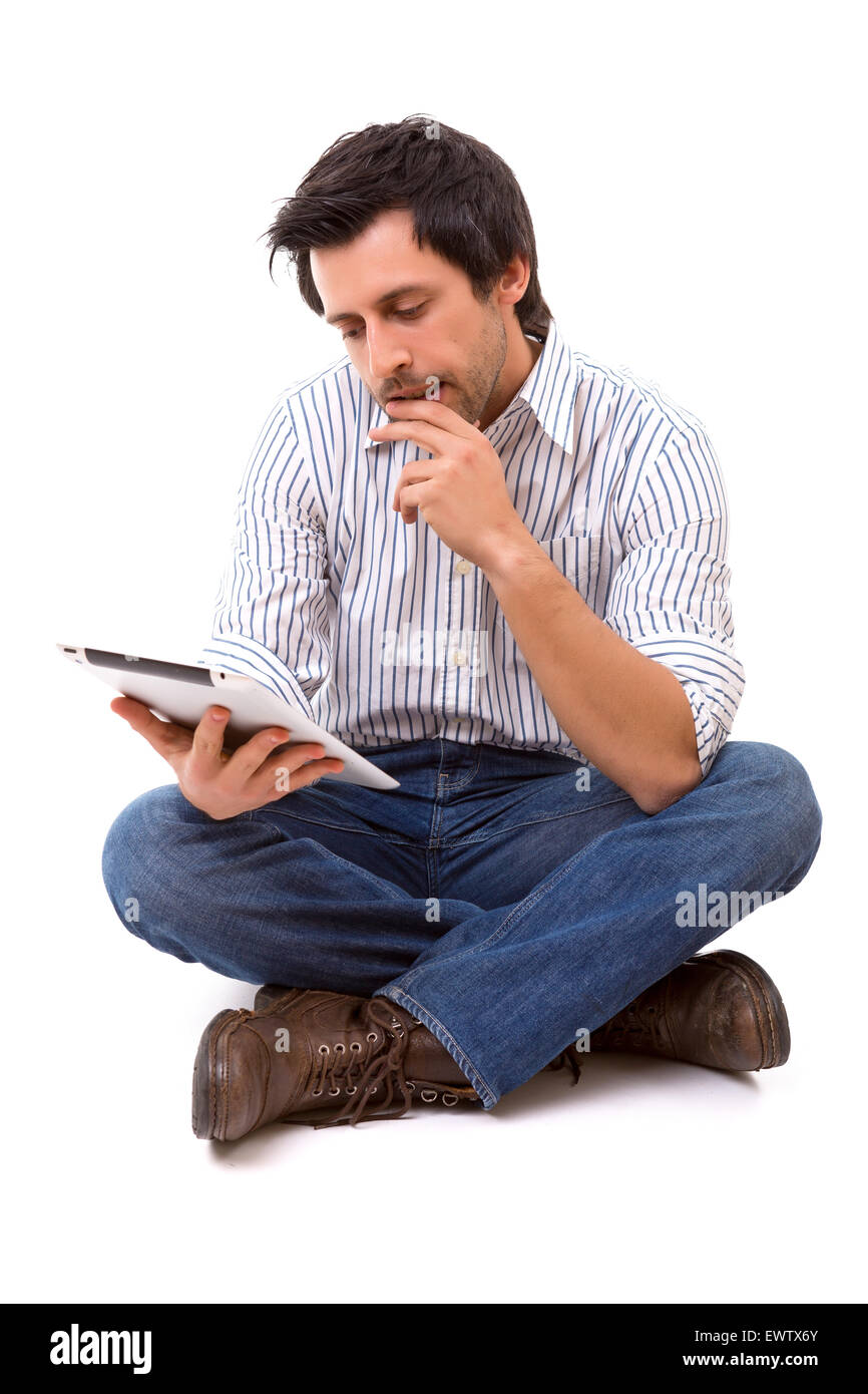 Businessman using tablet mobile Cut Out Stock Images & Pictures - Alamy